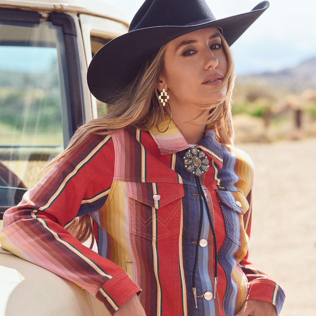 Wrangler Lainey Wilson Rodeo Ben Stripe Trucker Jacket - Rodeo Ben ...