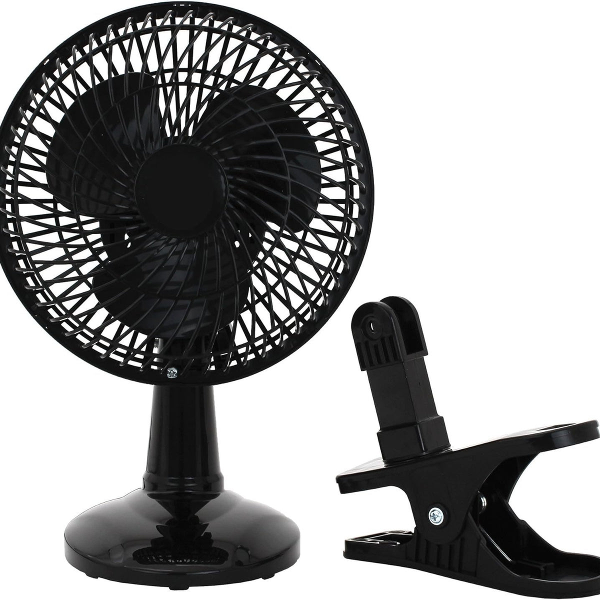 Vision Air 6-inch Convertible Desk Fan Clip On Base or Tabletop - Black ...