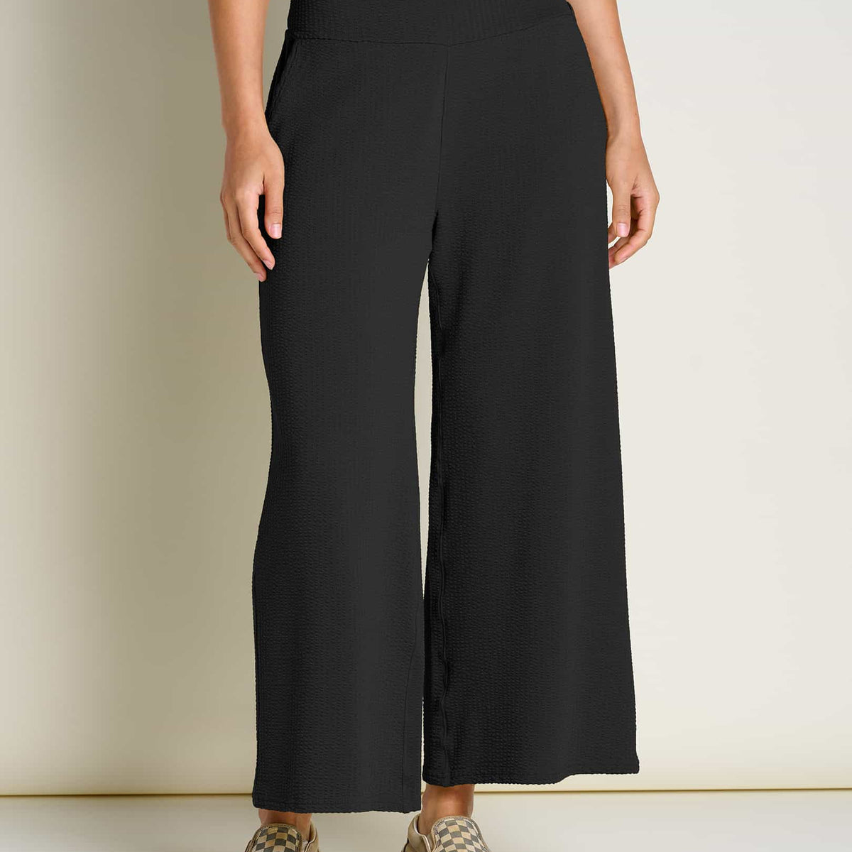 Toad & Co Women's Chaka Wide Leg Pant - Black Texture ...