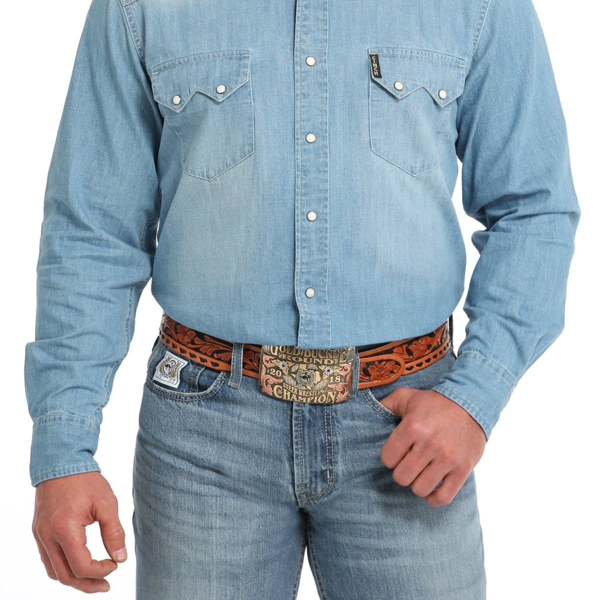 Cinch Men's Modern Fit Denim Snap Front Western Shirt - Indigo ...