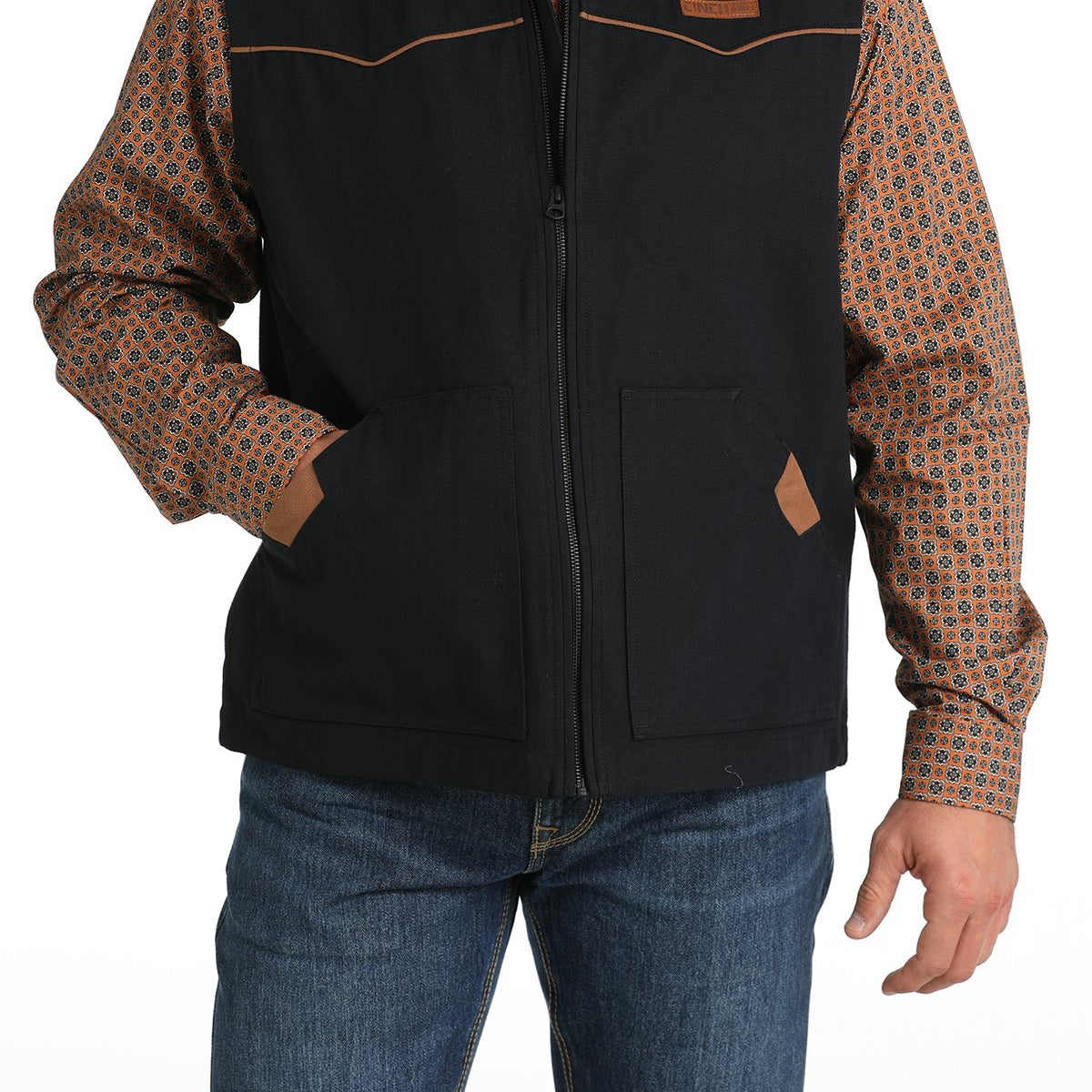 Cinch Men's Wax Coated Canvas Vest - Black - (MWV1908001 ...
