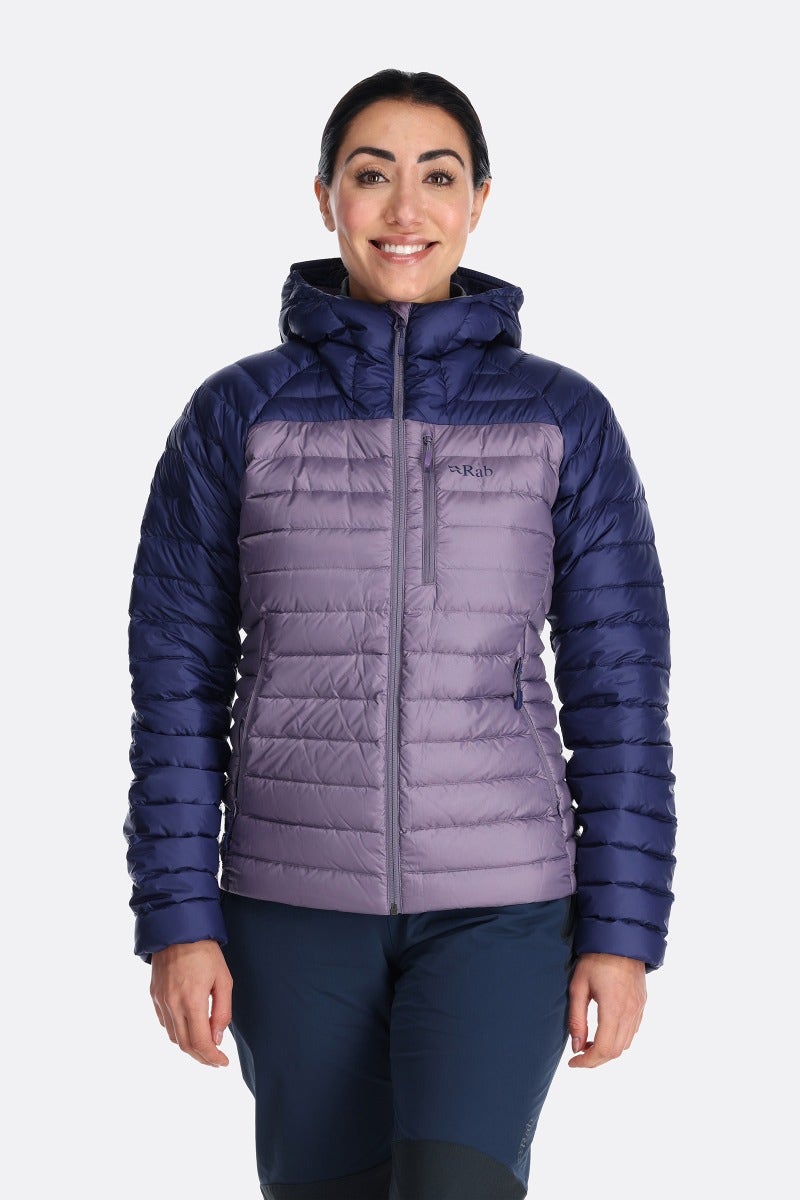 Rab Women's Microlight Alpine Down Jacket - Patriot Blue/purple Sage ...