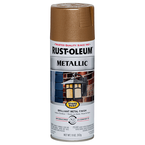 RUST-OLEUM 12 OZ Stops Rust Metallic Spray Paint - Antique Brass ...