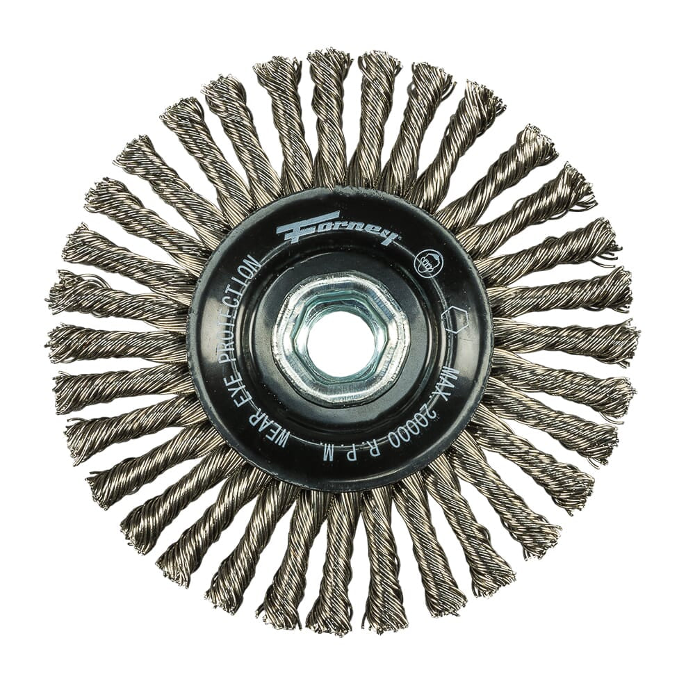 Forney Command PRO Wire Wheel, Stringer Bead, Stainless Steel, 4 In X ...